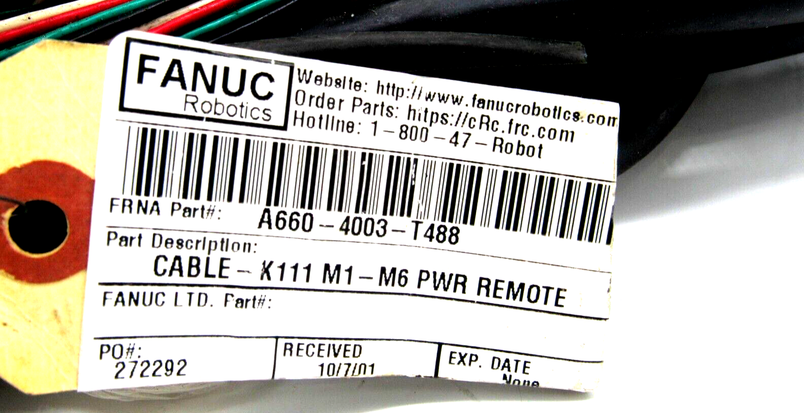 NEW FANUC A660-4003-T488 CABLE K111 M1-M6 POWER REMOTE A6604003T488 ...