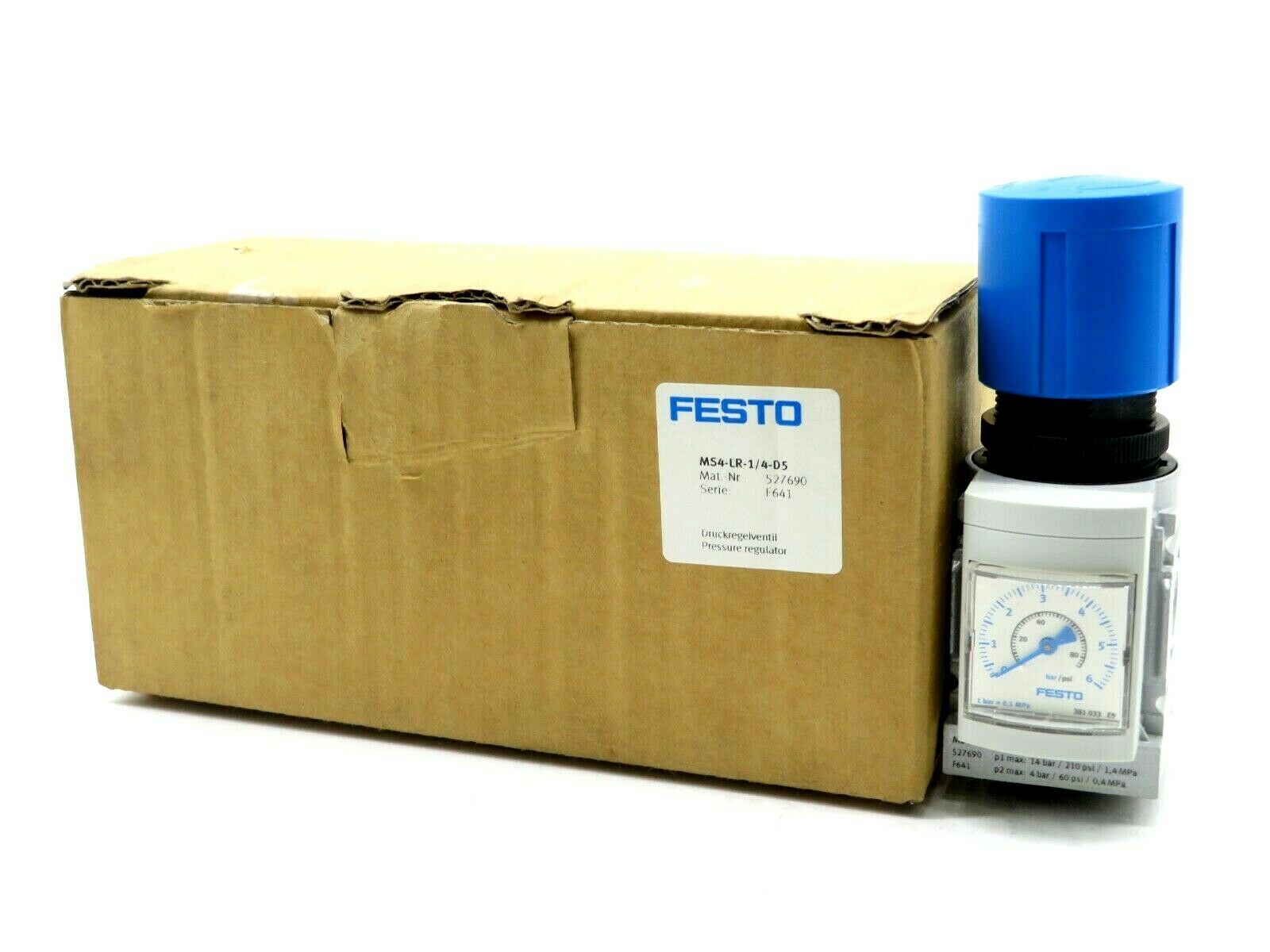 NEW FESTO MS4-LR-1/4-D5 PRESSURE REGULATOR MS4LR14D5 - SB Industrial ...