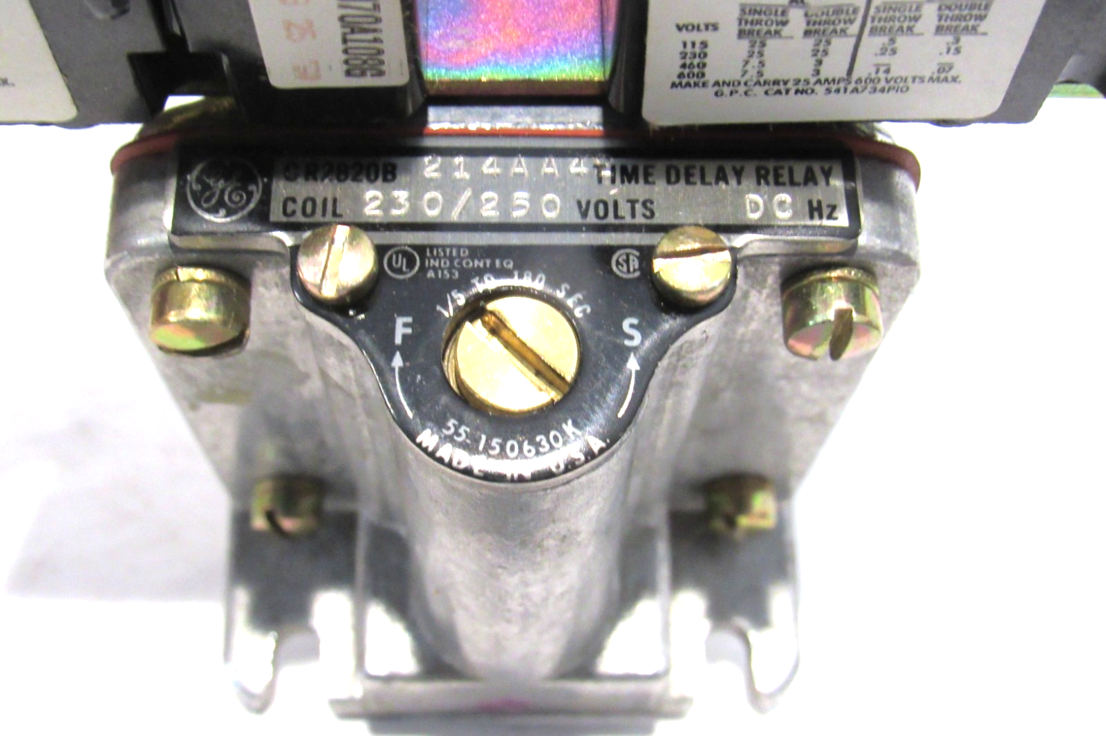 NEW GENERAL ELECTRIC CR2820B214AA42 PNEUMATIC TIME DELAY - SB ...