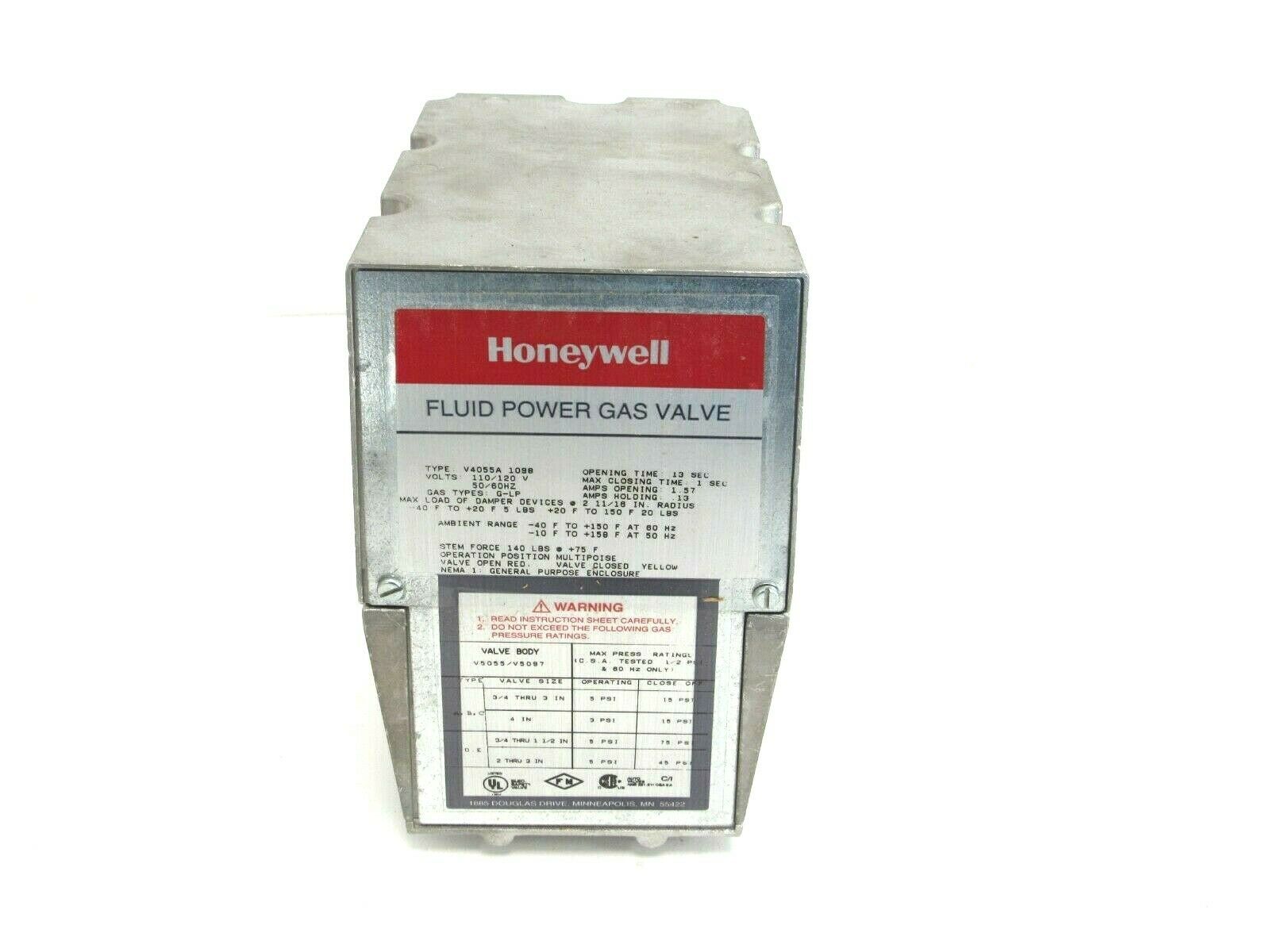 NEW HONEYWELL V4055A-1098 ACTUATOR 13 SEC V4055A1098 - SB Industrial ...