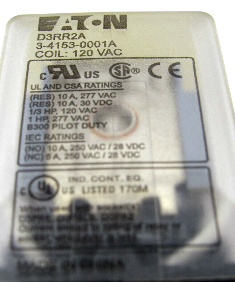 NEW LOT OF 2 EATON D3RR2A OCTAL RELAY 120VAC - SB Industrial Supply, Inc.