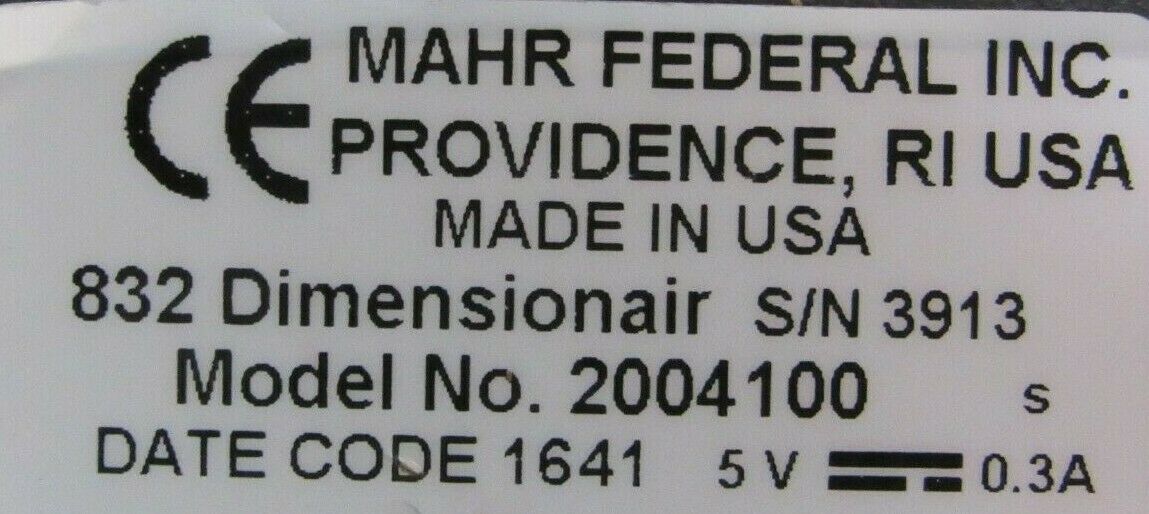 NEW MAHR FEDERAL 2004100 832 DIMENSIONAIR AIR GAGING SYSTEM - SB ...
