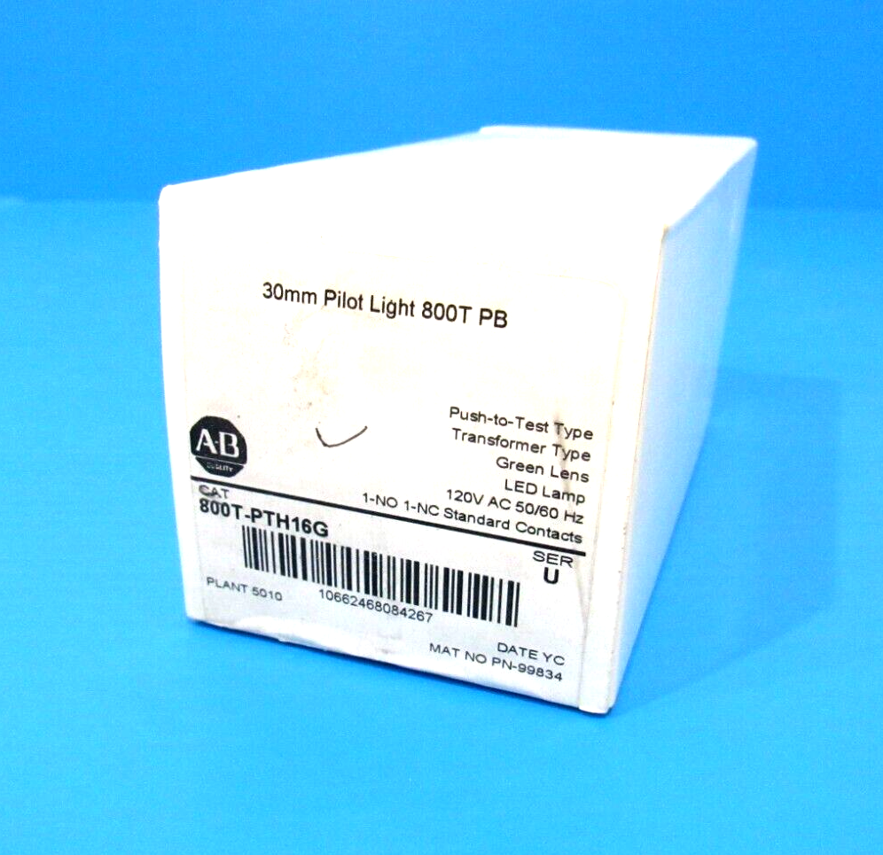 SEALED ALLEN BRADLEY 800T-PTH16G PILOT LIGHT SER.U 800TPTH16W NEW ...