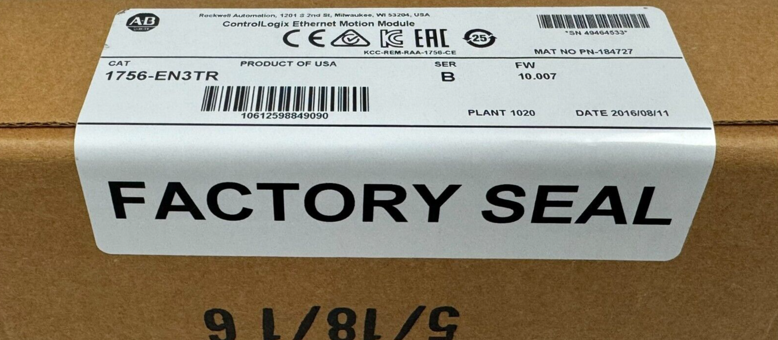 ALLEN BRADLEY 1756-EN3TR CONTROLLOGIX ETHERNET MODULE SER. B NEW SEALED ...