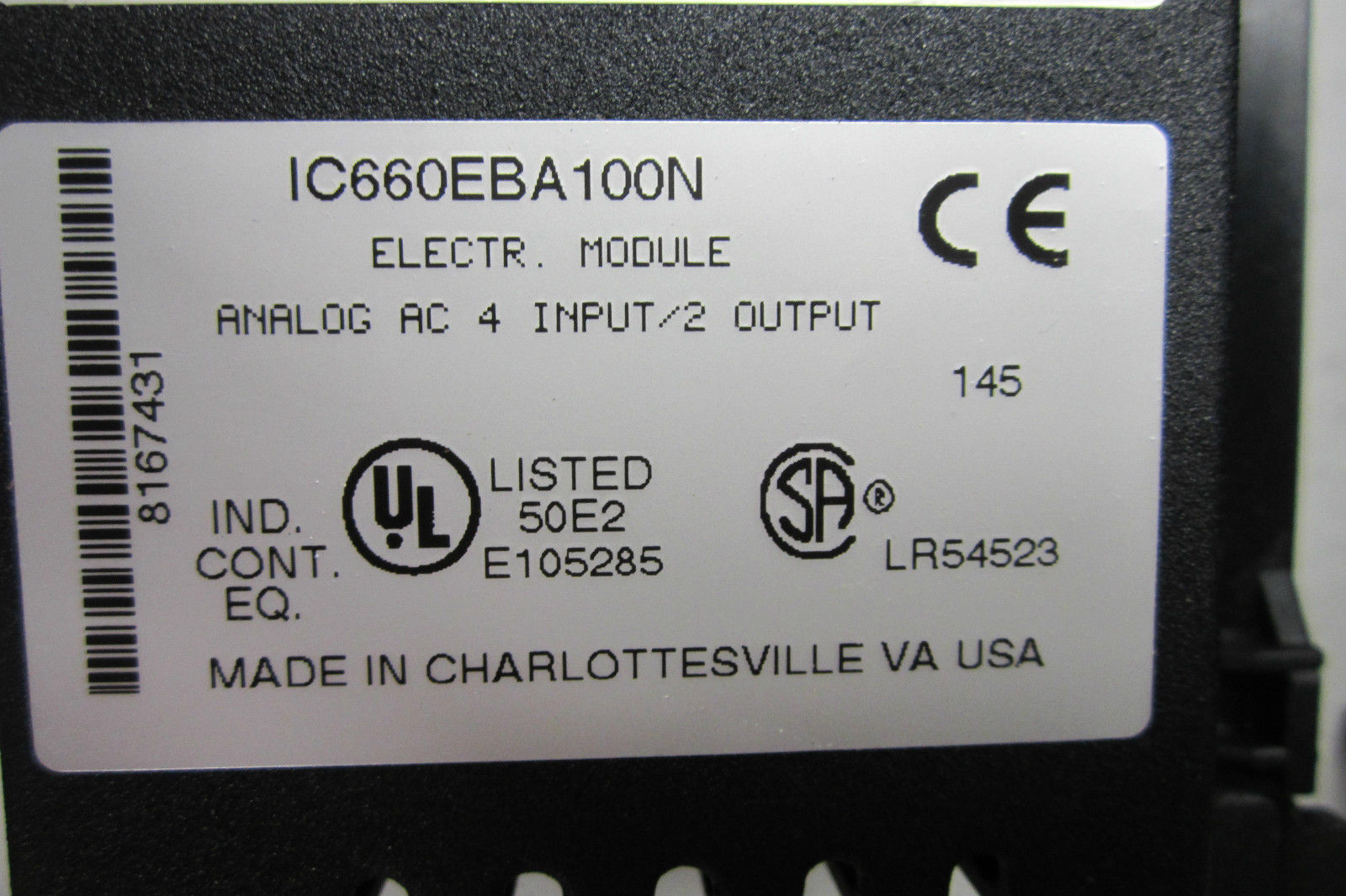GE FANUC IC660EBA100N I/O MODULE - SB Industrial Supply, Inc.