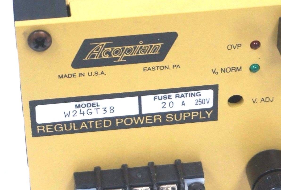 NEW ACOPIAN W24GT38 REGULATED POWER SUPPLY 24VDC - SB Industrial Supply ...