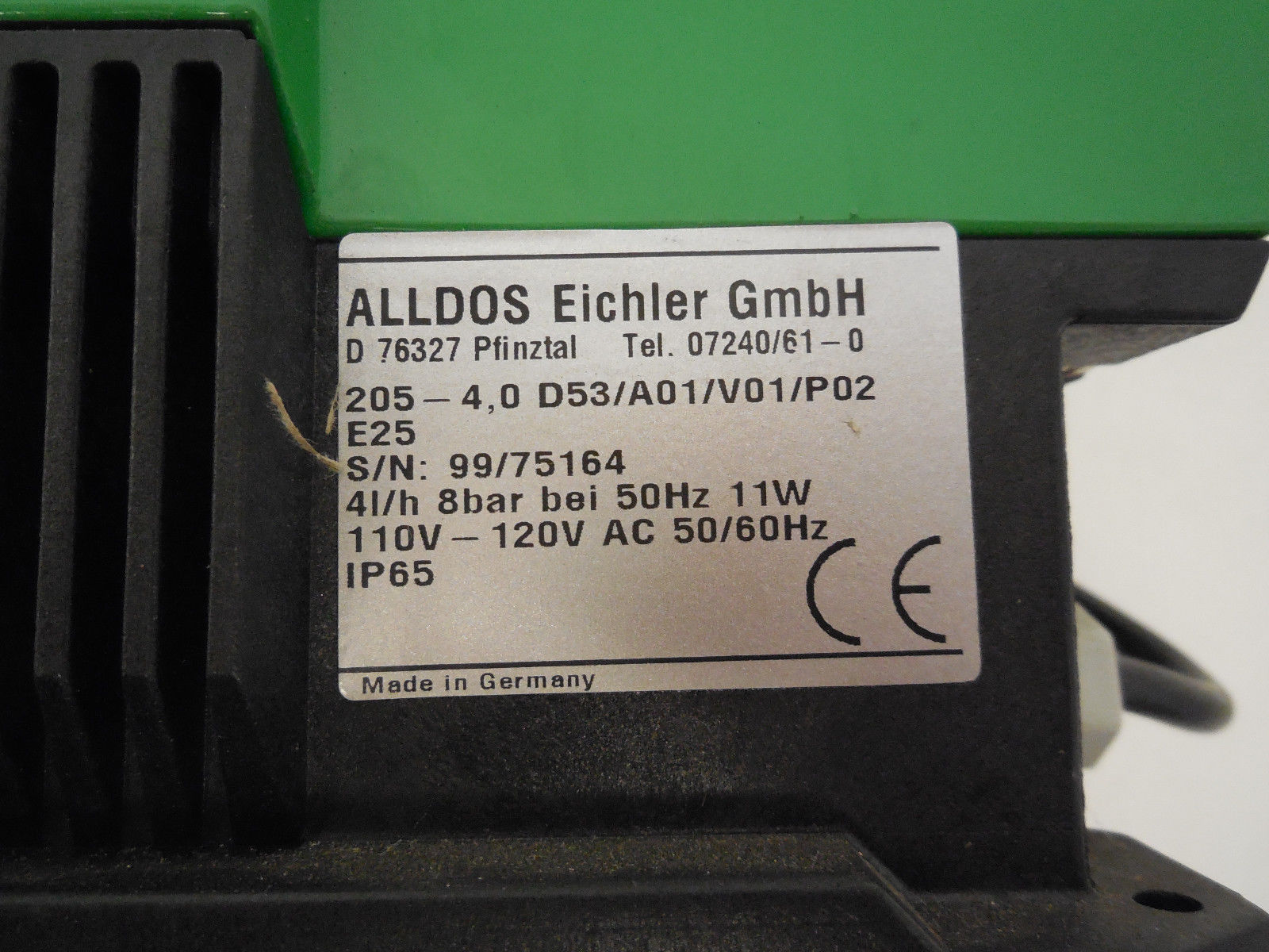 NEW ALLDOS 205-4,0 D53/A01/V01/P02 DOSING PUMP 20540D53A01V01P02 - SB ...
