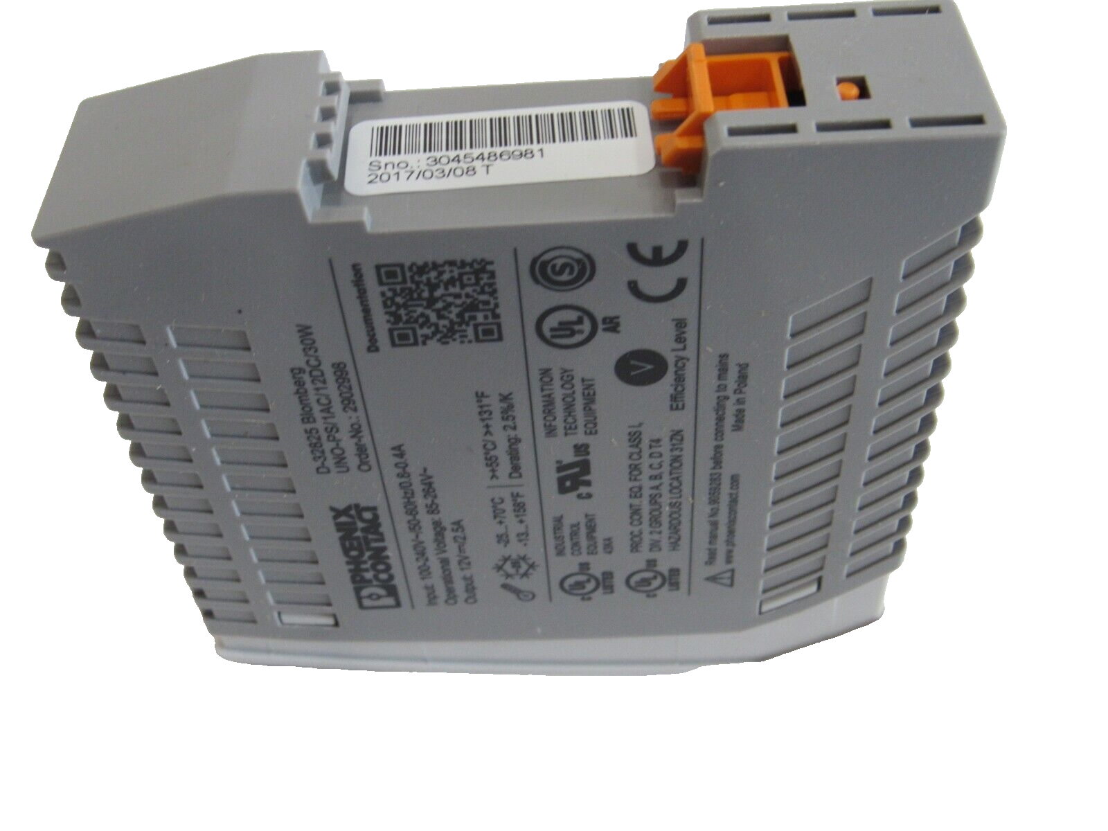 NEW PHOENIX CONTACT UNO-PS/1AC/12DC/ 30W POWER SUPPLY 2902998 ...