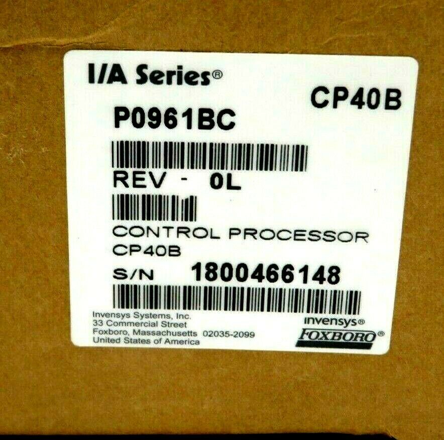 NEW SEALED FOXBORO P0961BC CONTROL PROCESSOR REV 0L CP40B - SB ...