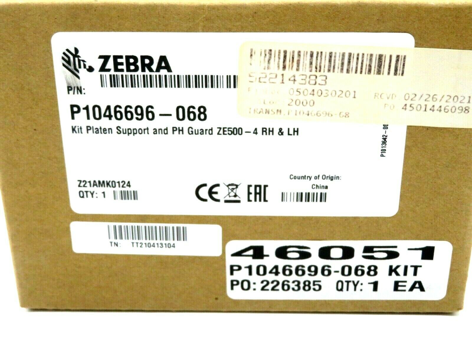 NEW ZEBRA P1046696-068 PLATEN SUPPORT KIT AND PH GUARD P1046696068 - SB ...