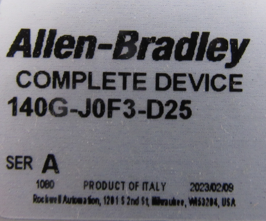 ALLEN BRADLEY 140G-J0F3-D25 CIRCUIT BREAKER 250A SER.A 140GJ0F3D25 (NEW ...