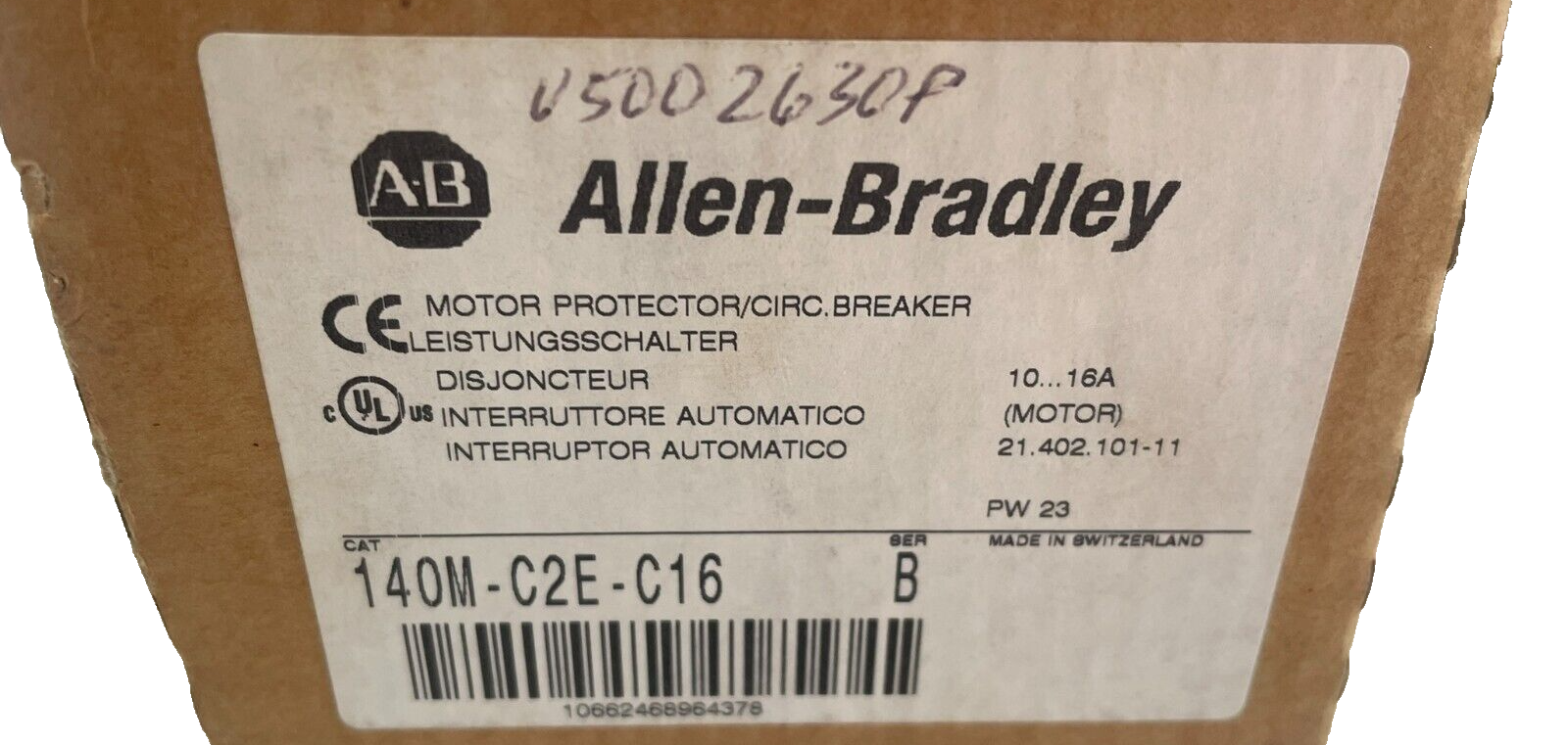 ALLEN BRADLEY 140M-C2E-C16 CIRCUIT BREAKER SER. B 140MC2EC16 NEW ...