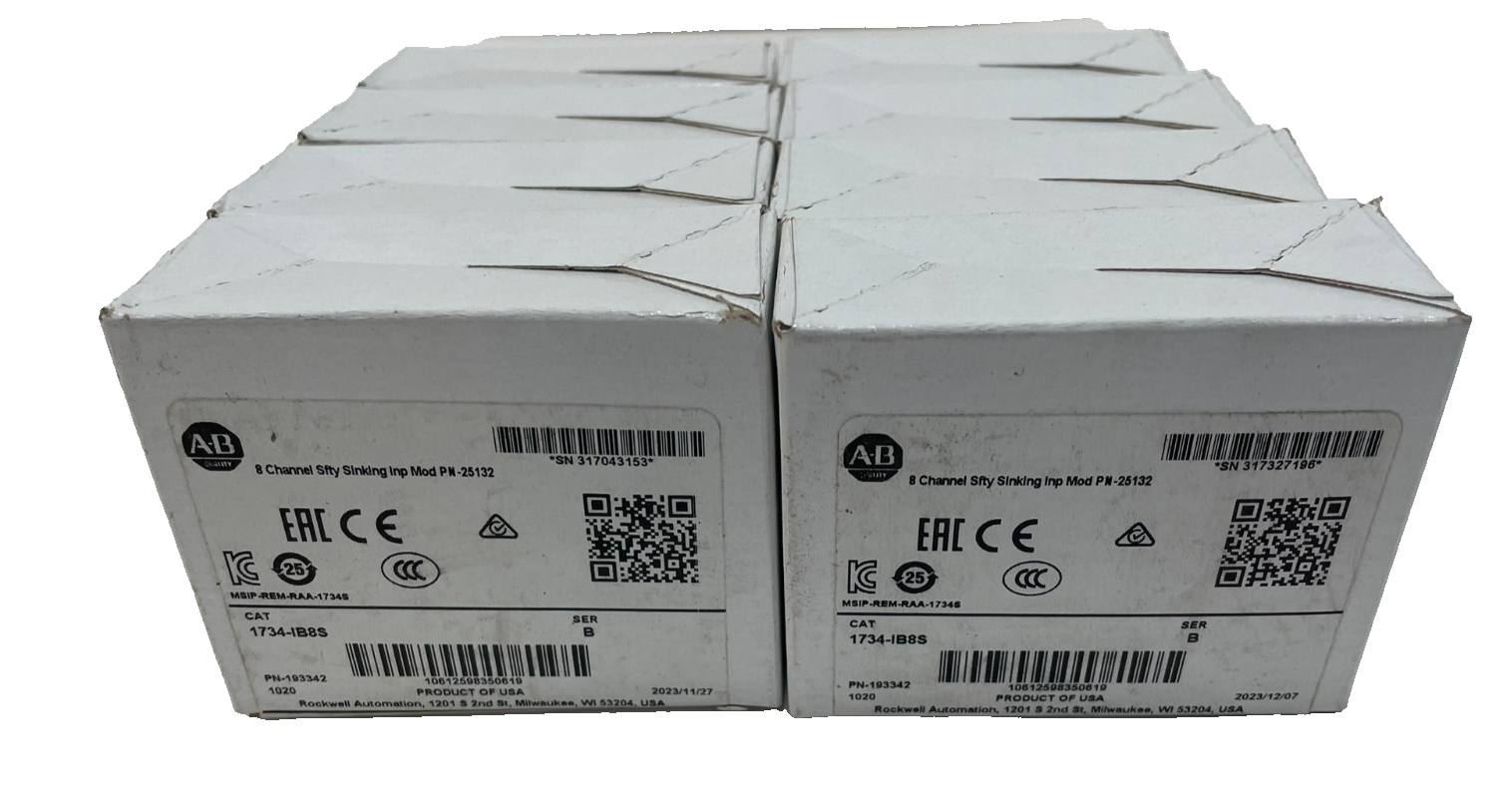 LOT OF 8 SEALED ALLEN BRADLEY 1734-IB8S INPUT MODULE SER. B 1734IB8S ...