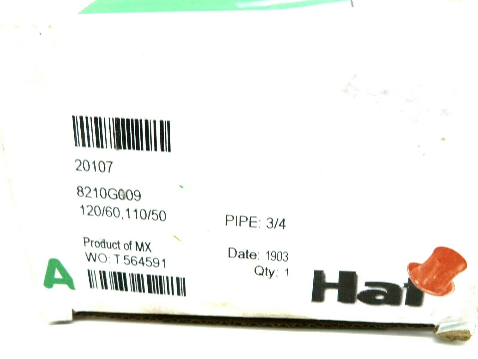 NEW ASCO 8210G009 SOLENOID VALVE 120/60, 110/50 PIPE 3/4 - SB ...