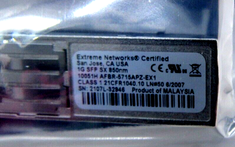 NEW EXTREME NETWORKS 10051H 1000BASE-SX SFP - SB Industrial Supply, Inc.