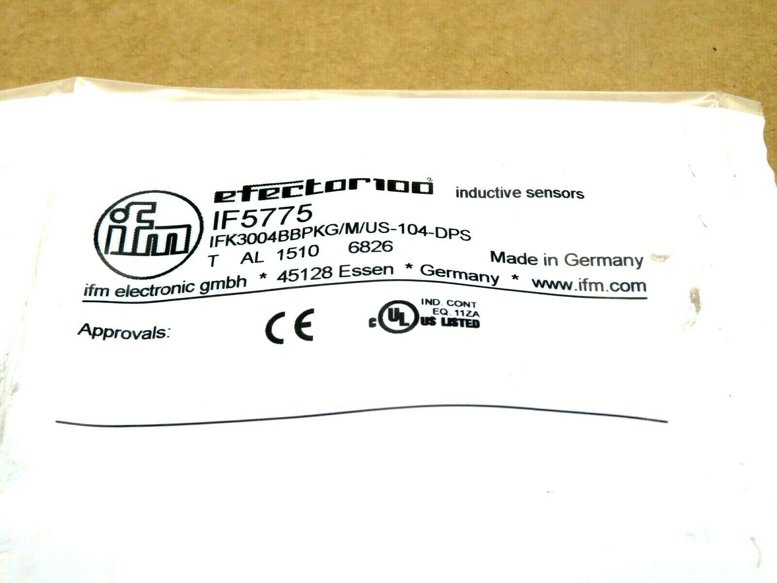 NEW IFM EFECTOR IFK3004BBPKG/M/US-104-DPS-IF5775 PROXIMITY SENSOR IF5775 - SB Industrial Supply ...