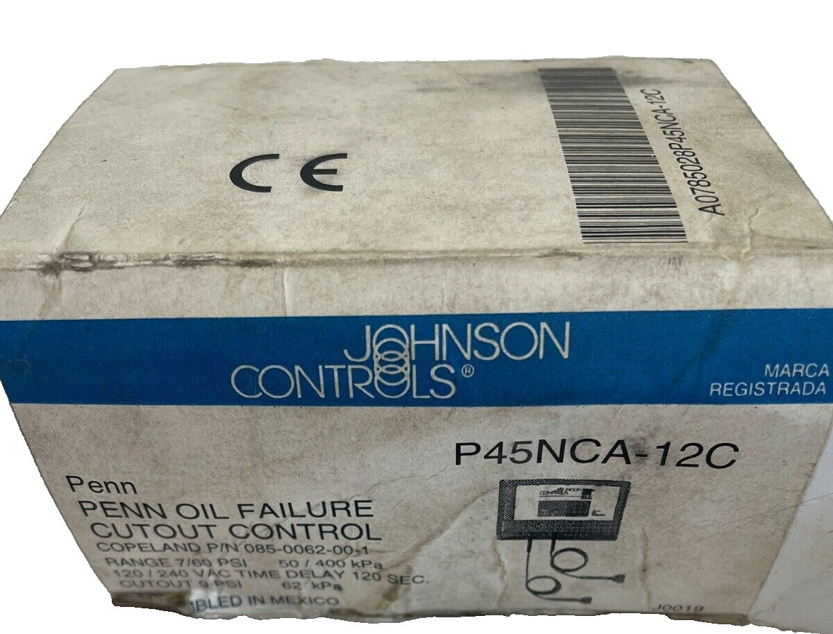 NEW JOHNSON CONTROLS P45NCA-12C OIL FAILURE CUTOUT CONTROL P45NCA12C ...