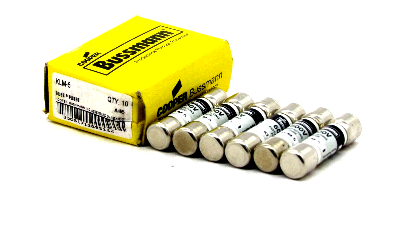 NEW LOT OF 6 BUSSMANN KLM-5 FUSES KLM5 - SB Industrial Supply, Inc.