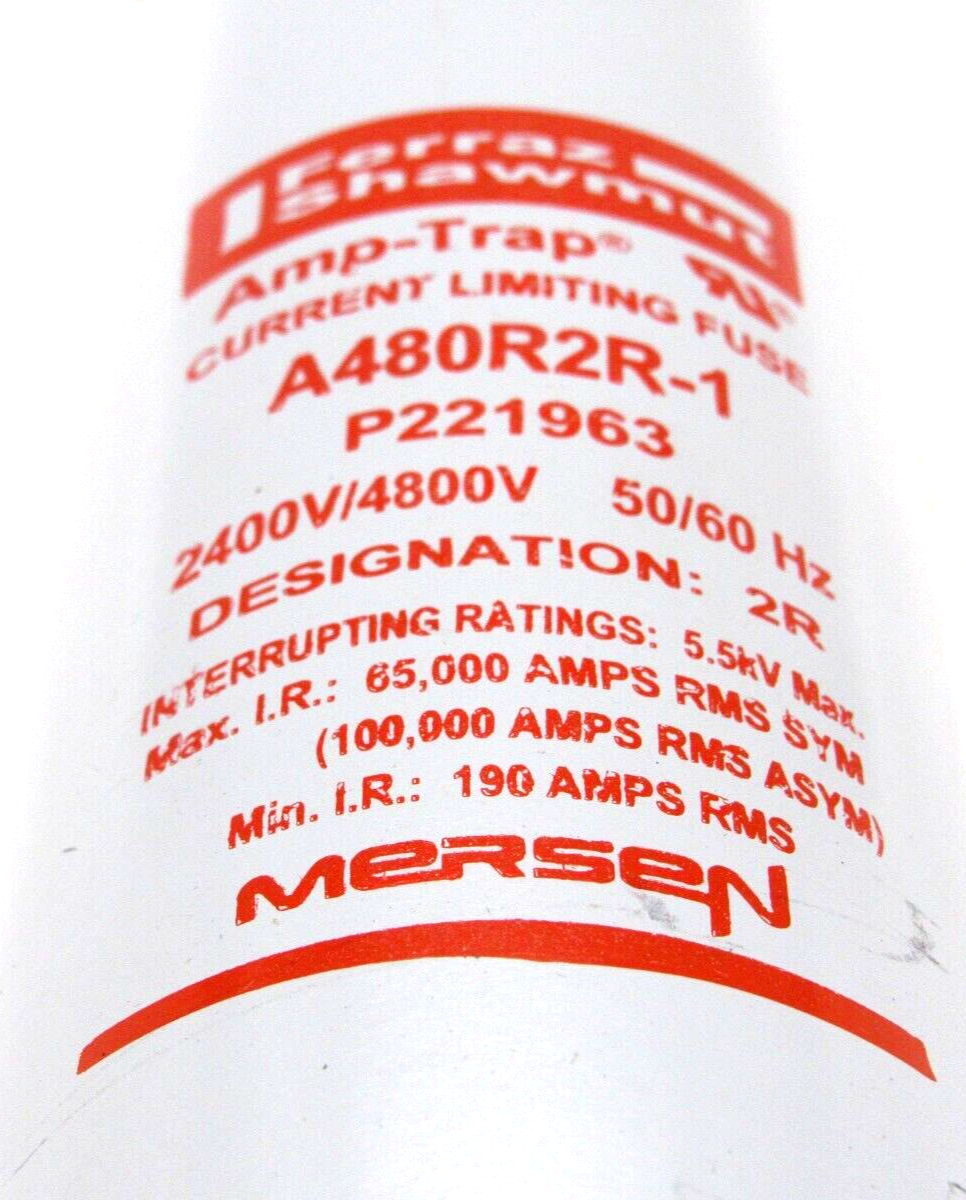NEW MERSEN A480R2R-1 FUSE 2R 2400V/4800V 50/60HZ A480R2R1 - SB ...