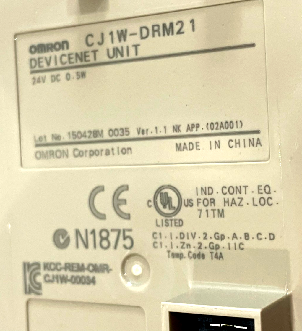 NEW OMRON CJ1W-DRM21 DEVICENET UNIT CJ1WDRM21 - SB Industrial Supply, Inc.
