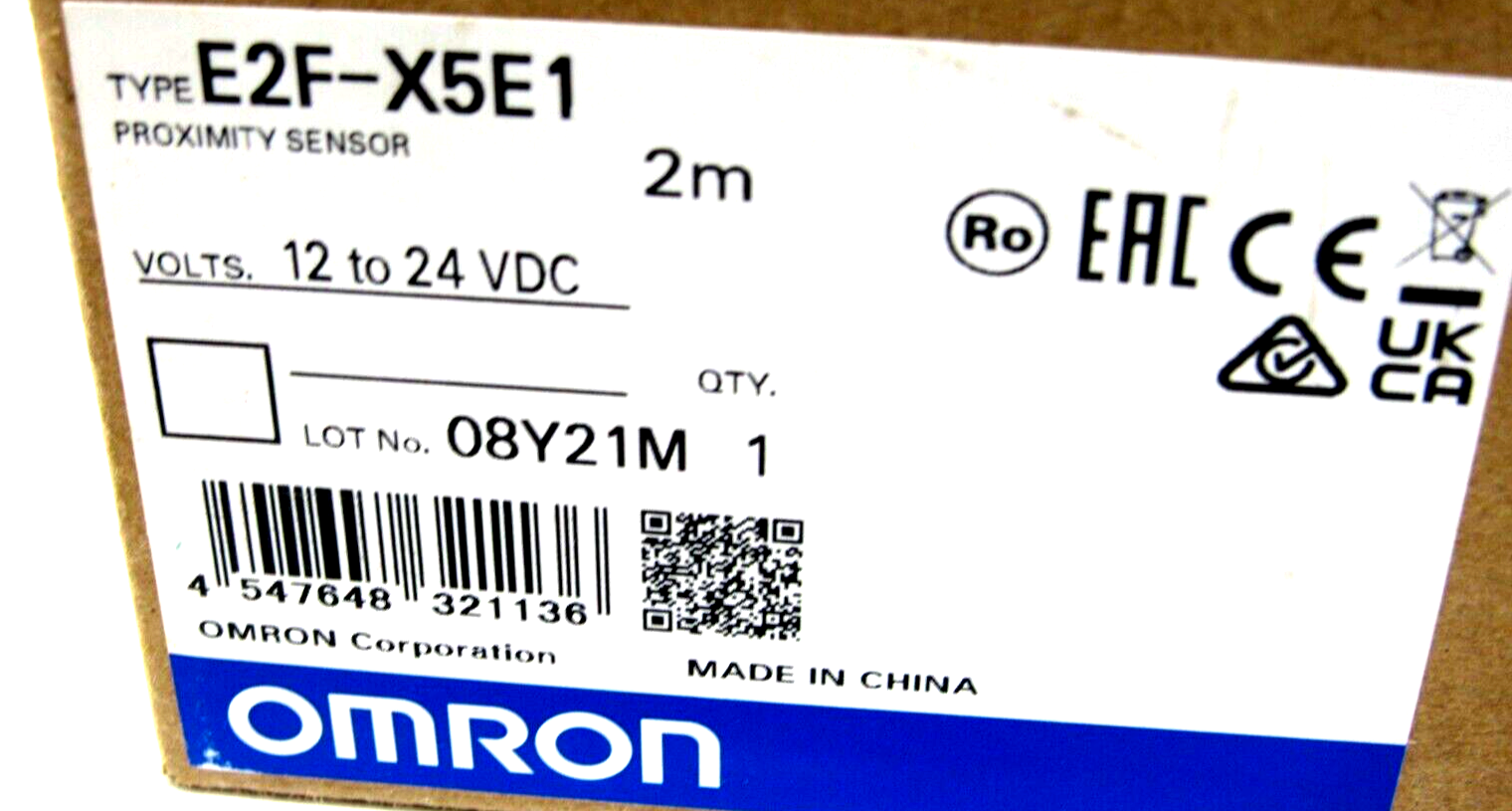 NEW OMRON E2F-X5E1 PROXIMITY SWITCH E2FX5E1 - SB Industrial Supply, Inc.
