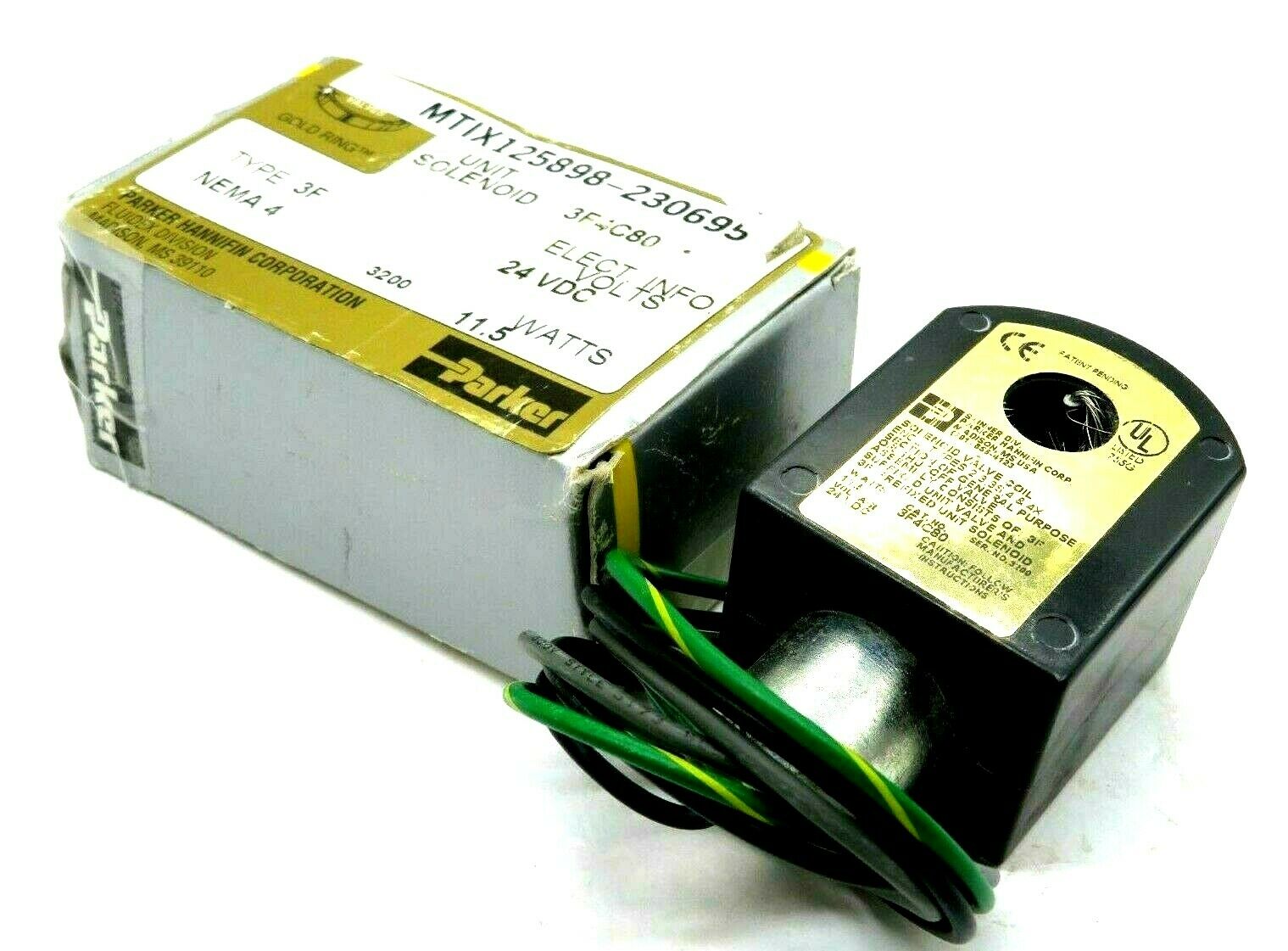 NEW PARKER 3F4C80 SOLENOID COIL 24VDC TYPE 3F - SB Industrial Supply, Inc.