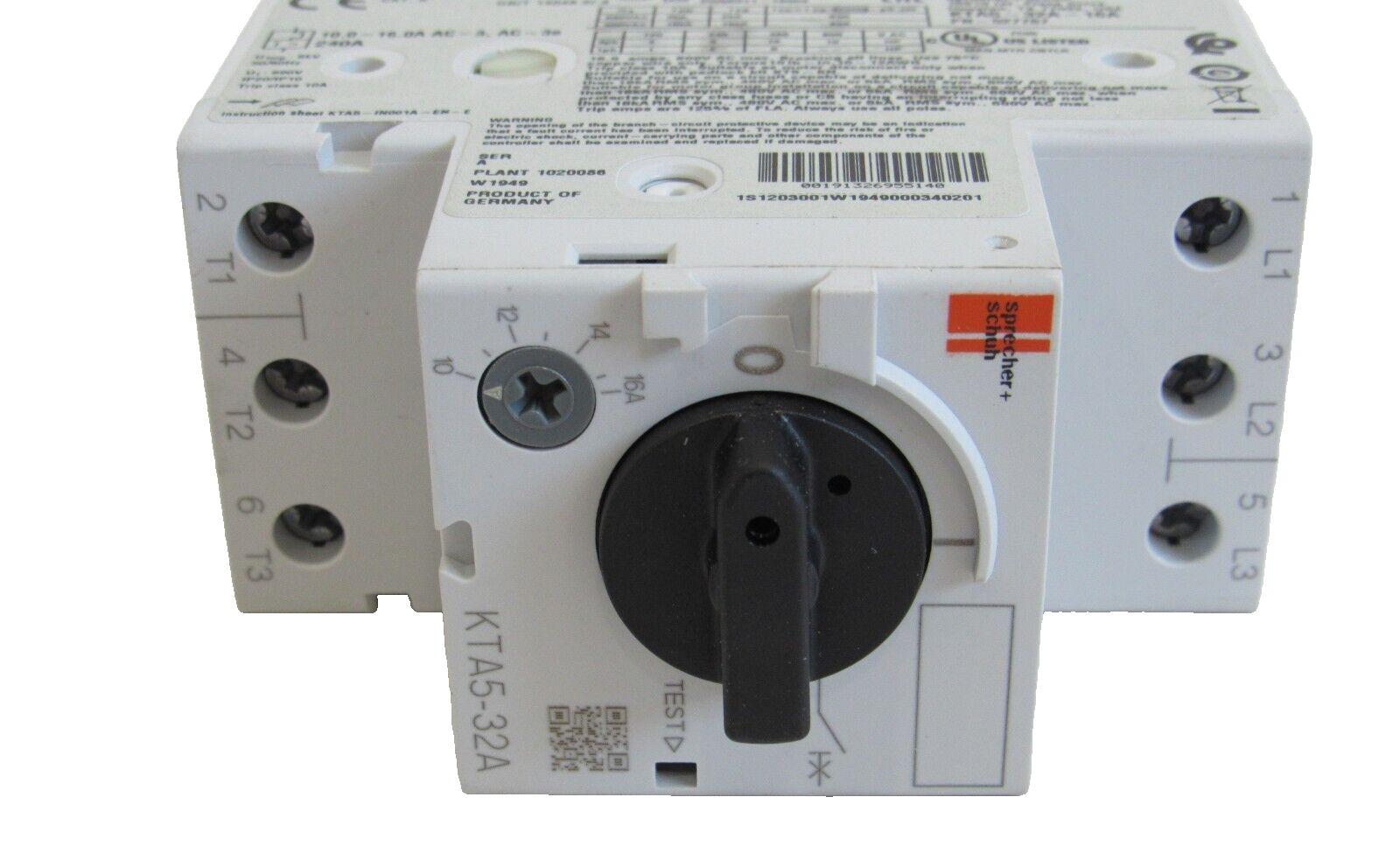 NEW SPRECHER & SCHUH KTA5-32A-16A MOTOR CONTROLLER 527767 KTA532A16A ...