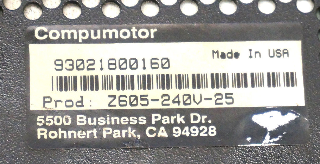USED PARKER COMPUMOTOR Z605-240V-25 BRUSHLESS SERVO DRIVE Z SERIES ...