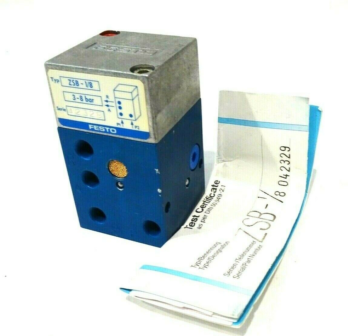 NEW FESTO ZSB-1 / 8 PNEUMATIC CONTROL BLOCK ZSB18 - SB Industrial ...
