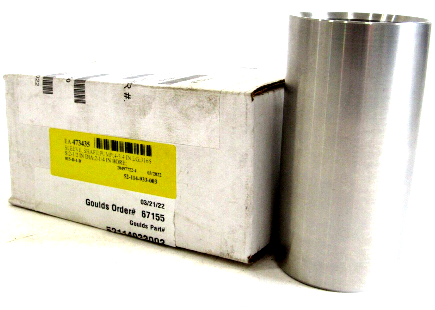 NEW GOULDS 316SS SLEEVE SHAFT 2-1/2" 52114933003 - SB Industrial Supply ...