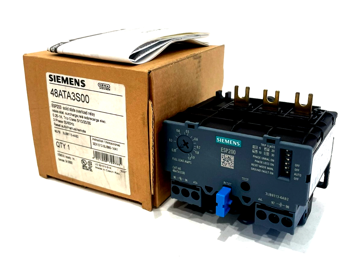 NEW SIEMENS 48ATA3S00 OVERLOAD RELAY - SB Industrial Supply, Inc.