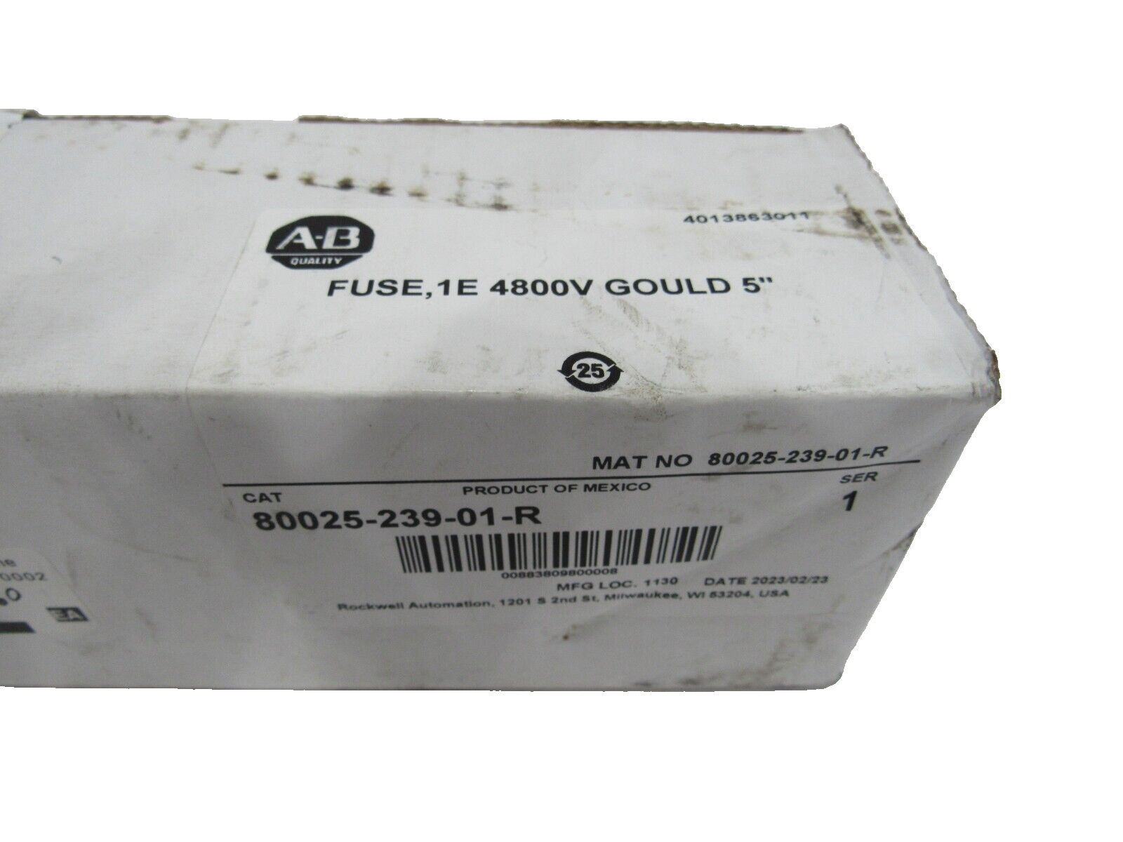 SEALED ALLEN BRADLEY 80025-239-01-R FUSE 4800V GOULD 5" 8002523901R NEW ...