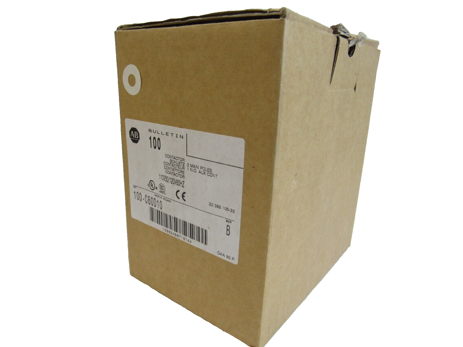 ALLEN BRADLEY 100-C60D10 CONTACTOR SER. B 100C60D10 NEW, SURPLUS - SB ...