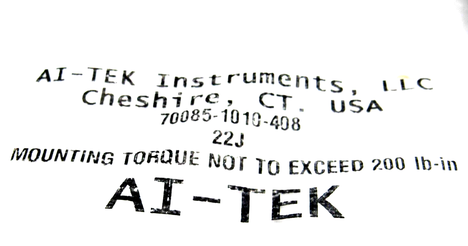 NEW AI-TEK INSTRUMENTS 70085-1010-408 PASSIVE SPEED SESNSOR ...