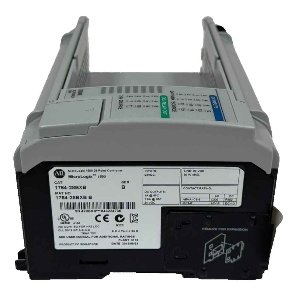 NEW ALLEN BRADLEY 1764-28BXB MICROLOGIX 1500 28-POINT CONTROLLER SER. B ...