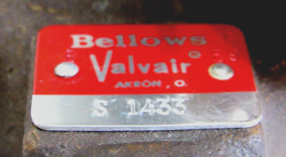 NEW BELLOWS VALVAIR LBM0343L SOLENOID VALVE S-1433 115/60VOLTS - SB ...