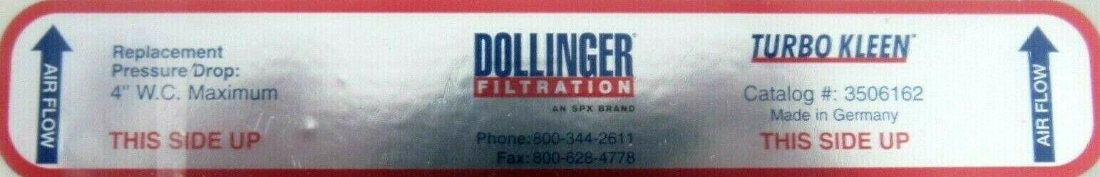 NEW DOLLINGER 3506162 FILTER TURBO KLEEN - SB Industrial Supply, Inc.