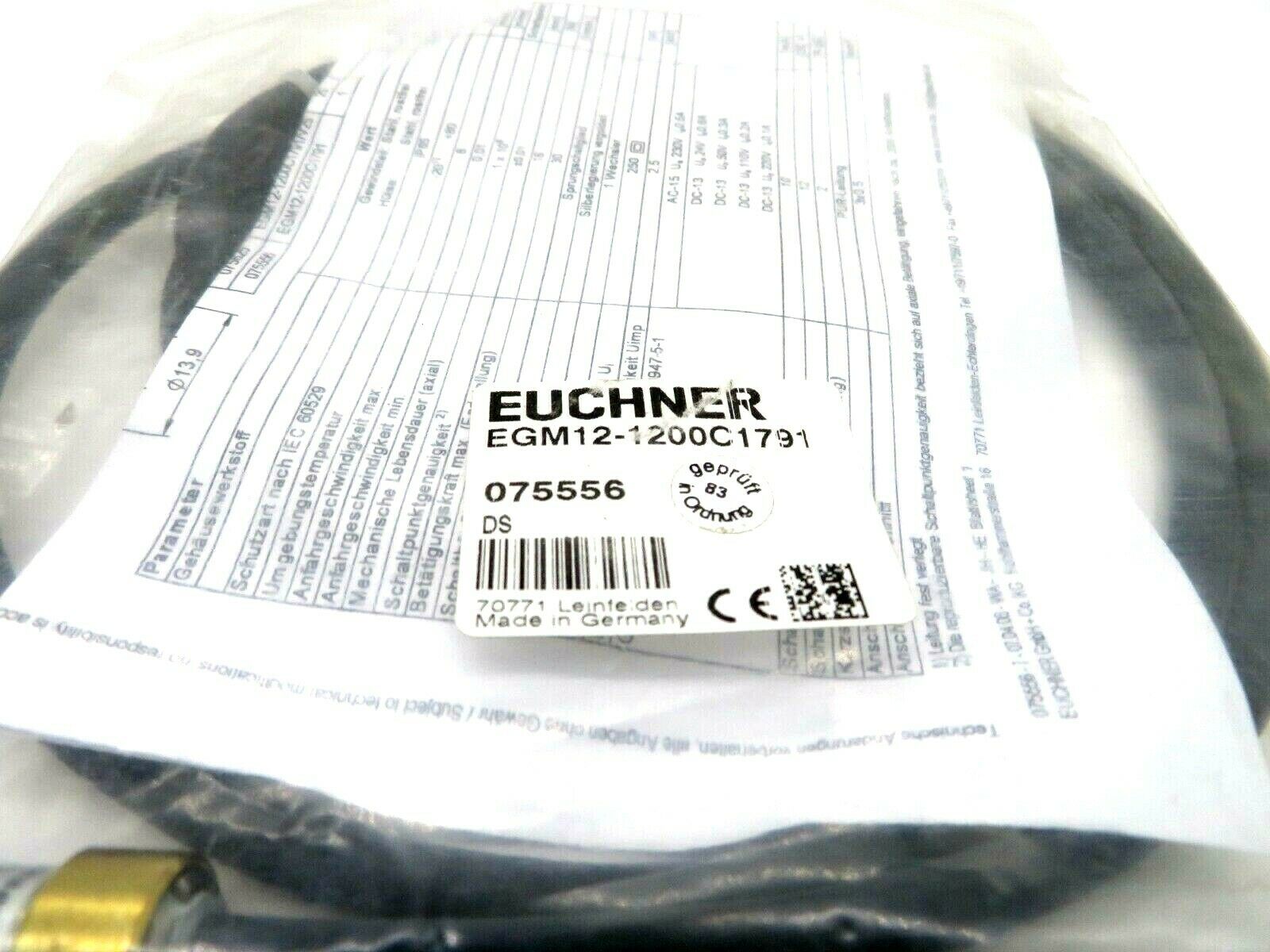 NEW EUCHNER EGM12-1200C1791 075556 LIMIT SWITCH EGM121200C1791 - SB ...