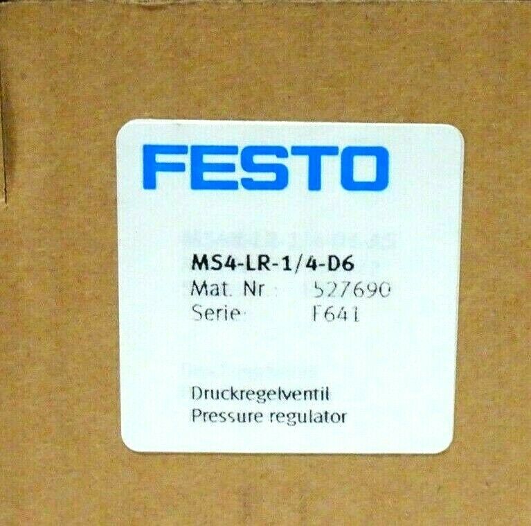 NEW FESTO MS4-LR-1/4-D6 PRESSURE REGULATOR 527690 MS4LR14D6 - SB ...