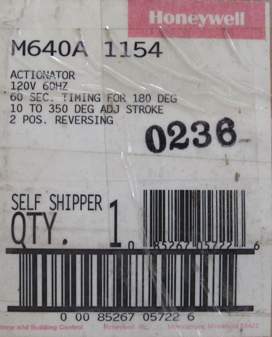 NEW HONEYWELL M640A-1154 ACTIONATOR MOTOR 120V 60SEC M640A1154 - SB ...