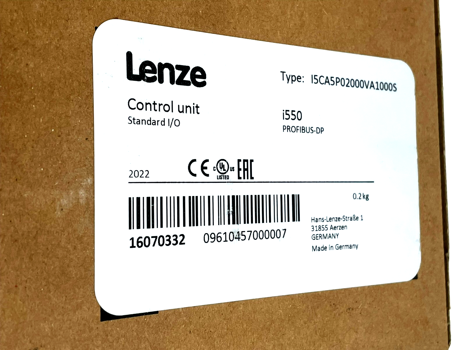 NEW LENZE I5CA5P02000VA1000S CONTROL UNIT I550 PROFIBUS-DP - SB ...