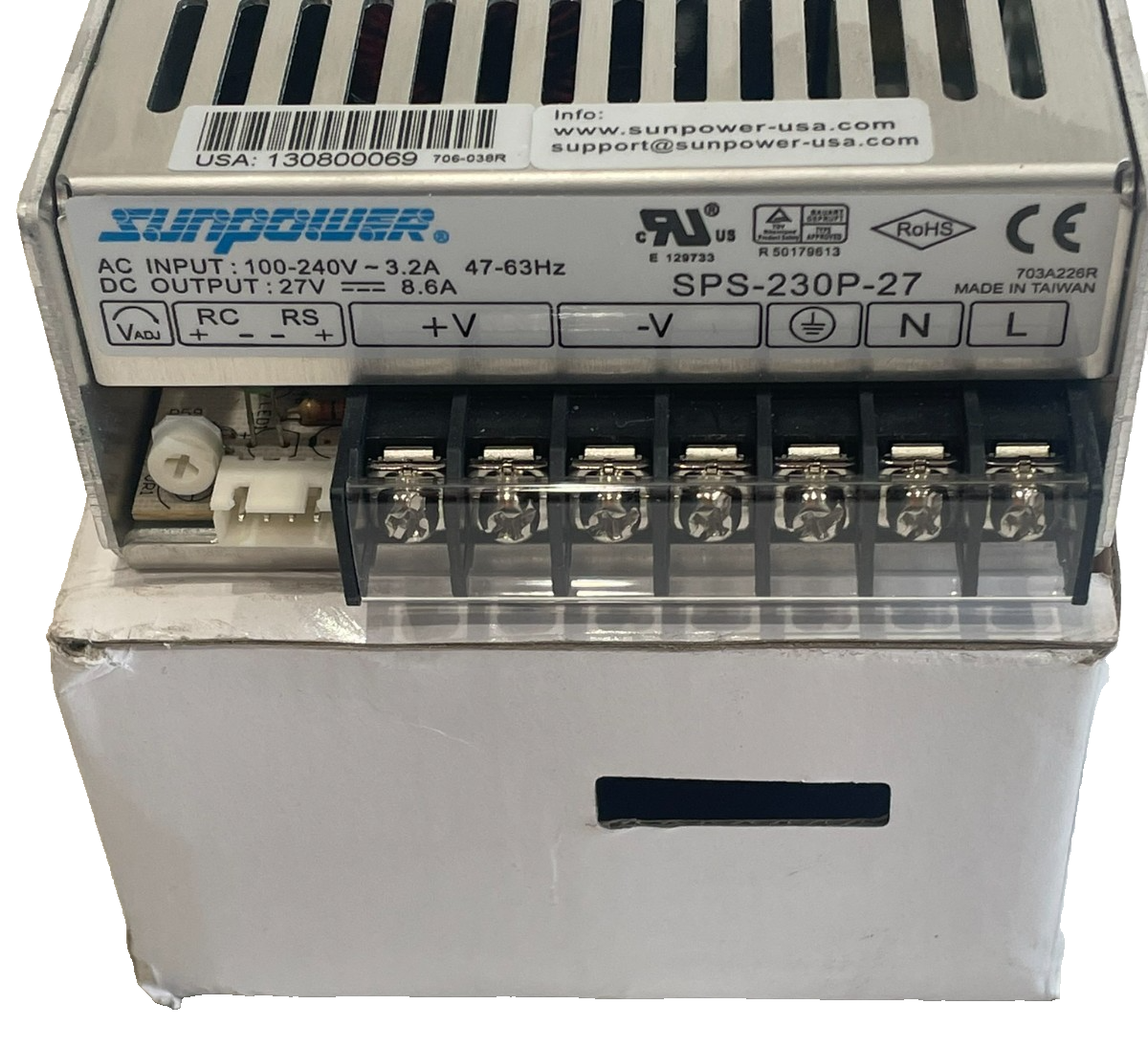 NEW SUNPOWER SPS-230P-27 POWER SUPPLY 100-240V 3.2AMP SPS230P27 - SB ...