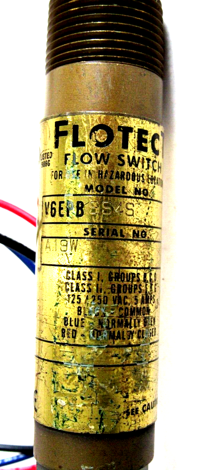 NEW W.E. ANDERSON FLOTECT V6EPB-S-S-4-S FLOW SWITCH V6EPBSS4S - SB ...