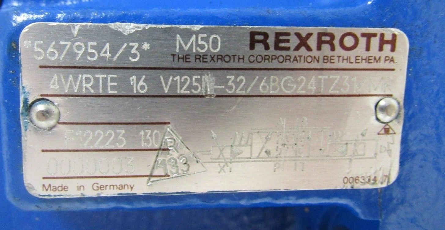 REMANUFACTURED REXROTH 4WRTE 10/16/25-30/M SERVO VALVE - SB Industrial ...