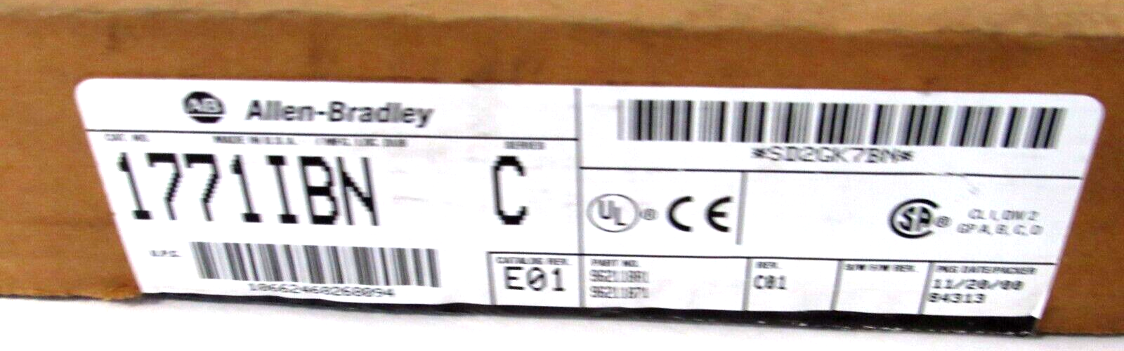 ALLEN BRADLEY 1771-IBN INPUT MODULE SERIES C 1771IBN NEW, SURPLUS - SB ...