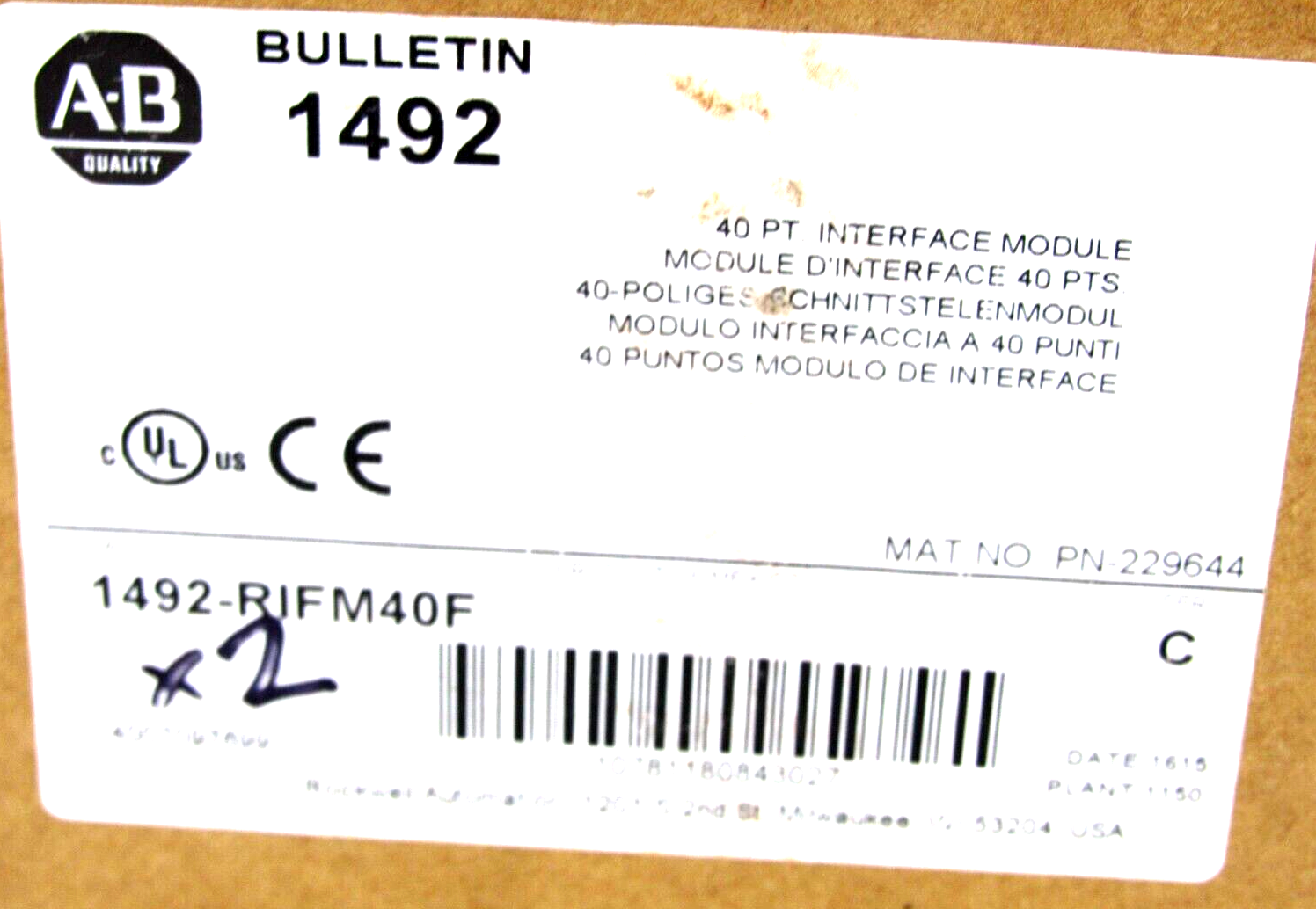 NEW ALLEN BRADLEY 1492-RIFM40F MODULE SERIES C 1492RIFM40F - SB ...