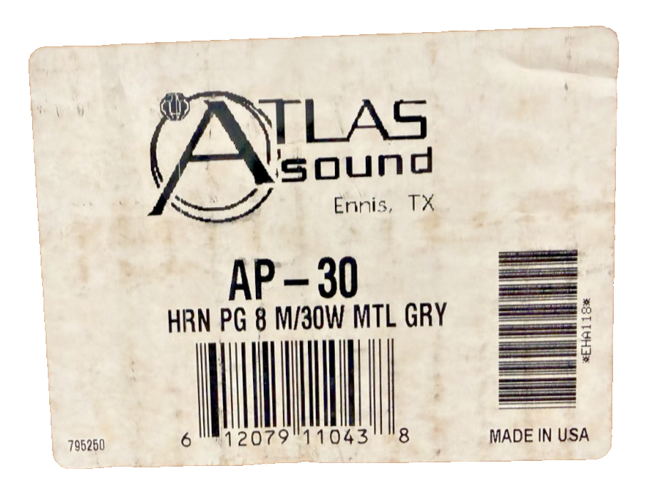 NEW ATLAS SOUND AP-30 SPEAKER 8 OHMS 30 WATTS AP30 - SB Industrial ...