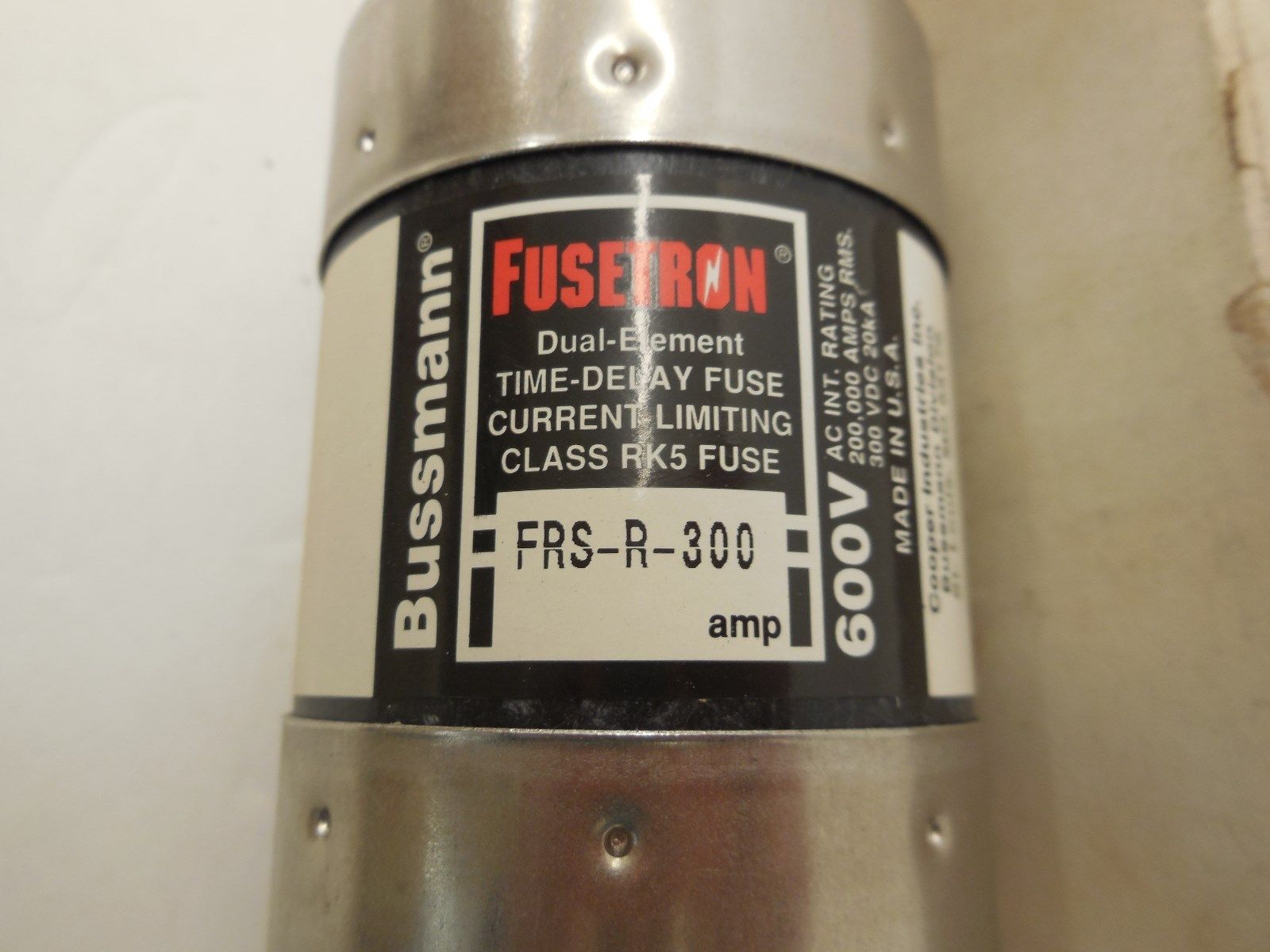 NEW BUSSMANN FUSETRON FRS-R-300 FUSE 600 V. FRSR300 - SB Industrial ...
