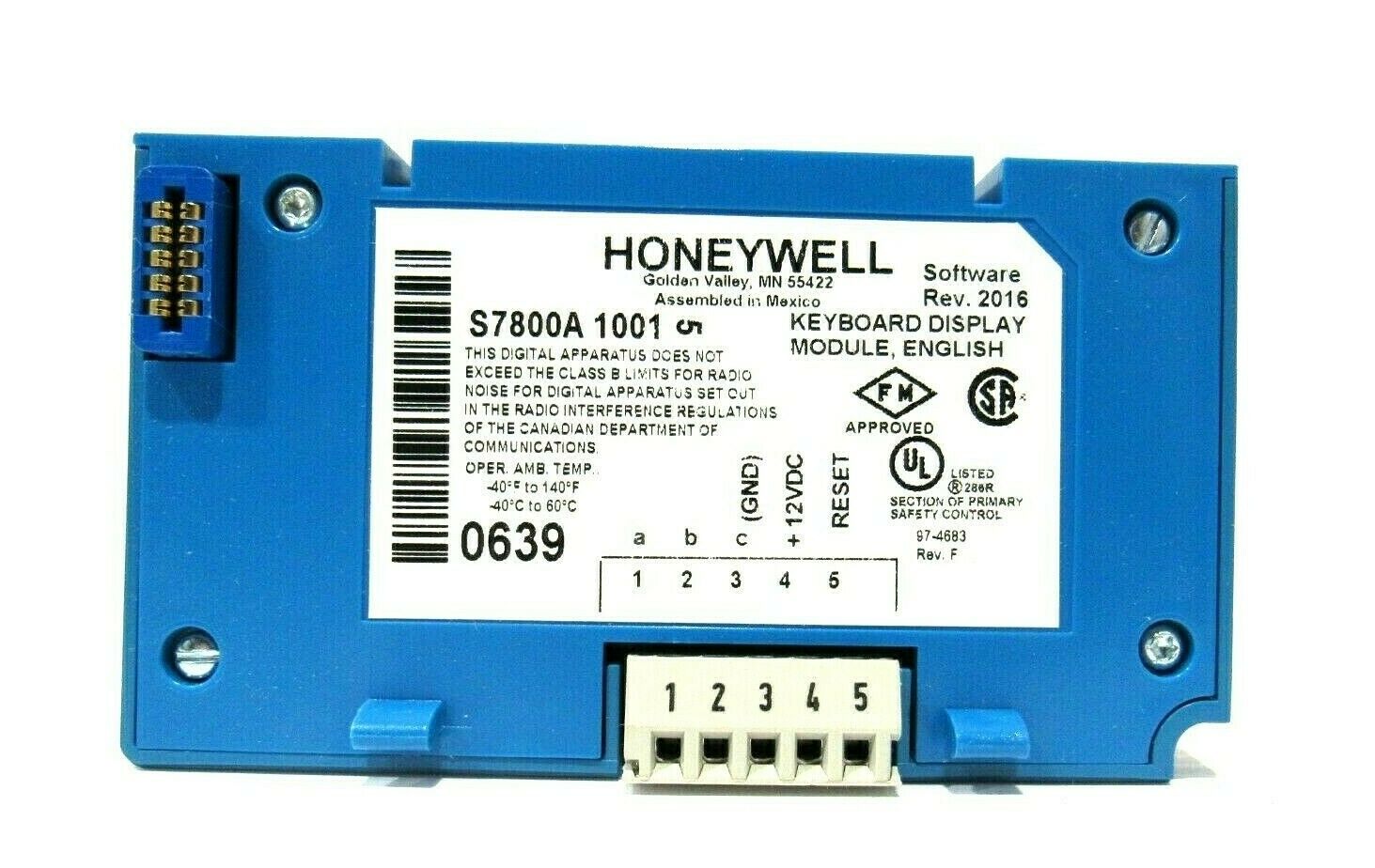 NEW HONEYWELL S7800A-1001 BURNER CONTROL DISPLAY MODULE S7800A1001 - SB ...