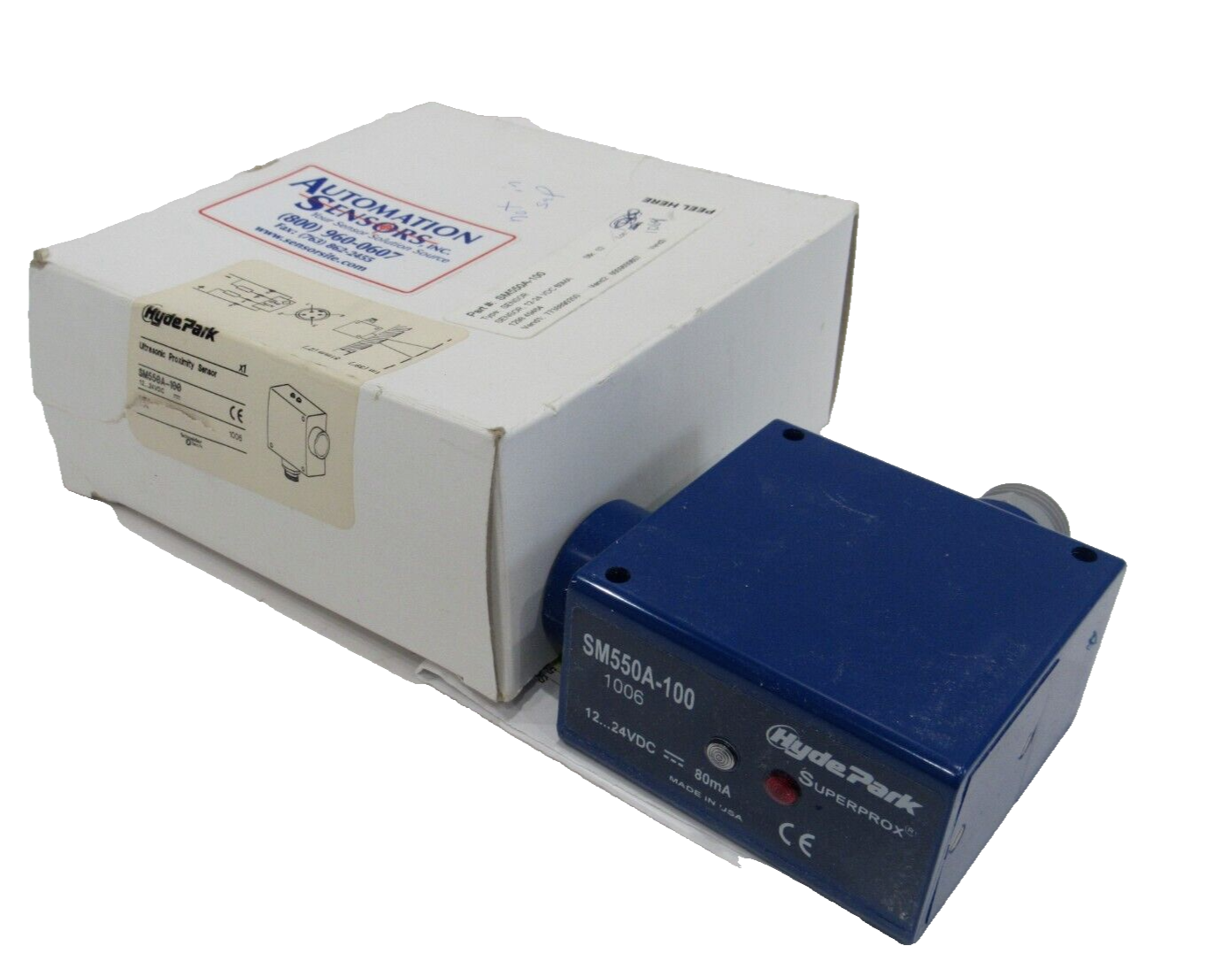 NEW HYDE PARK SM550A100 ULTRA SONIC PROXIMITY SENSOR 12-24VDC 80MA - SB ...